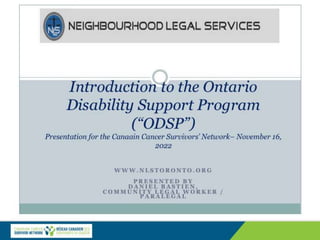 CCSN ODSP disability PLE Nov 16 2022_FINAL(1).pptx