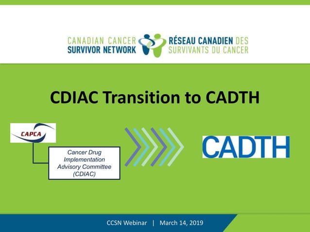 CDIAC Transition to CADTH | PPT