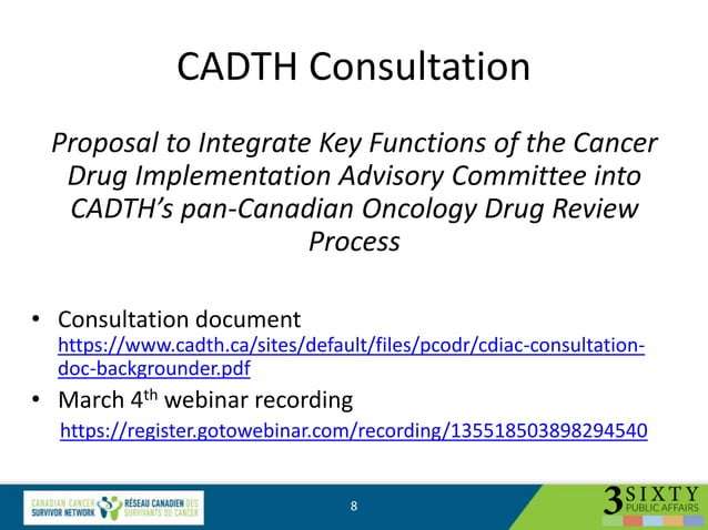 CDIAC Transition to CADTH | PPT