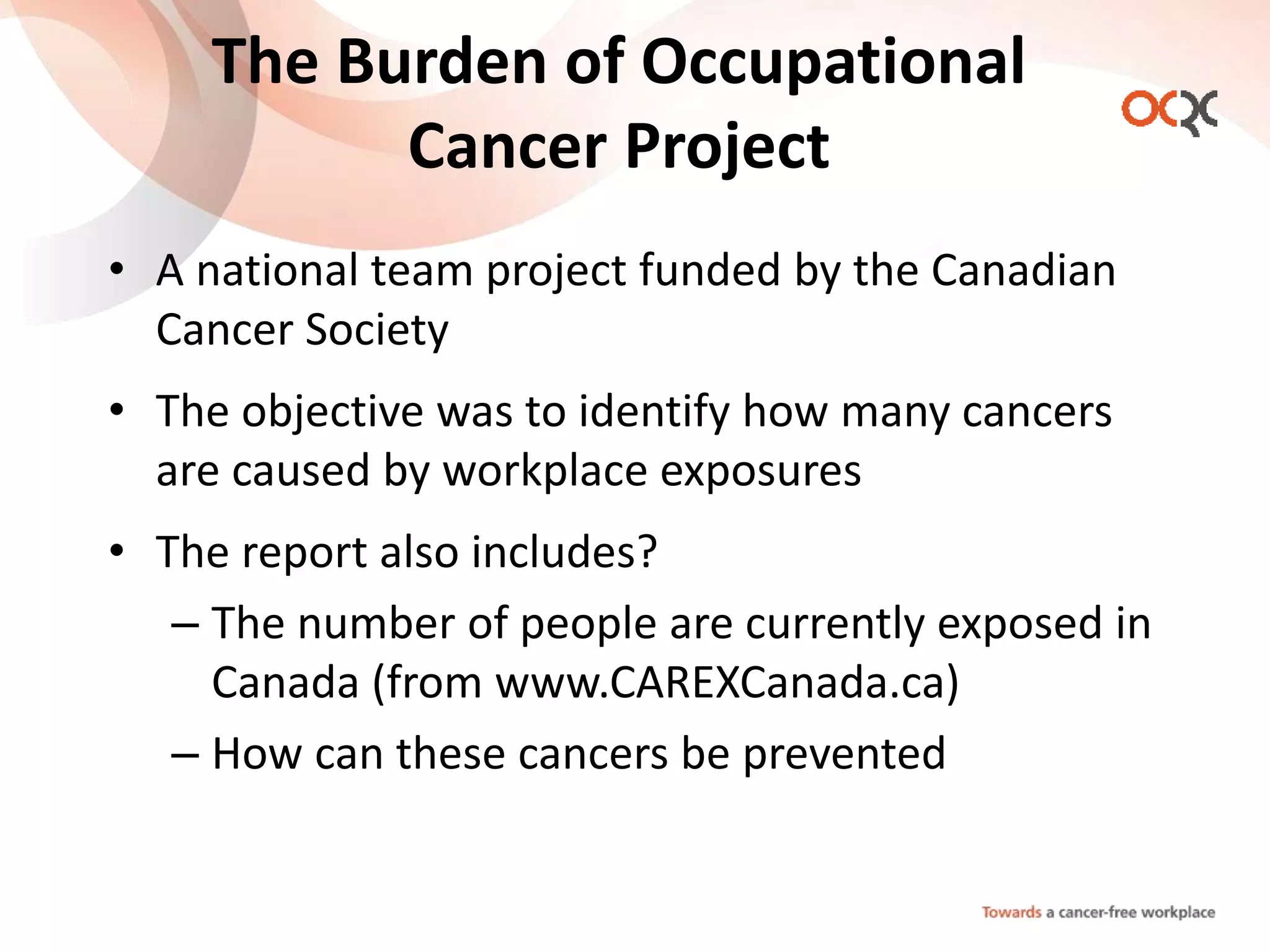 Understanding the Major Workplace Causes of Cancer in Canada | PPTX