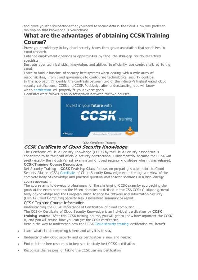 Ccsk Certificate Of Cloud Security Knowledge