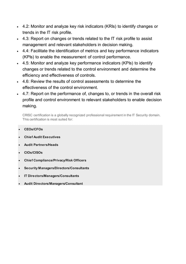 CRISC – Certified in Risk & Information Systems Control| Virtual and ...