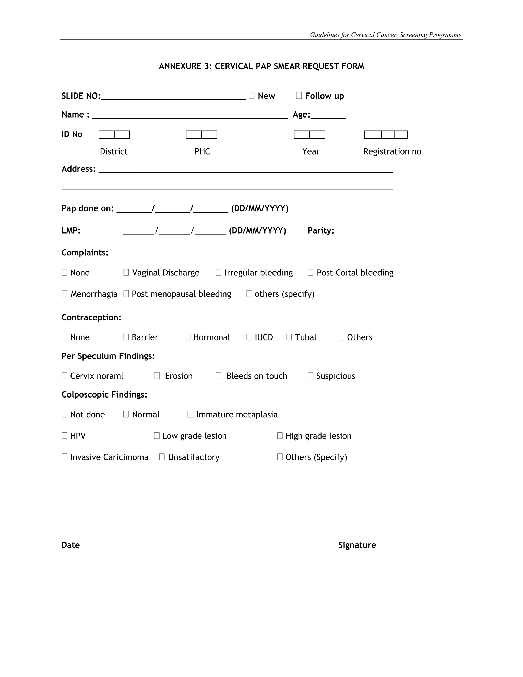 Cervical cancer screening | PDF