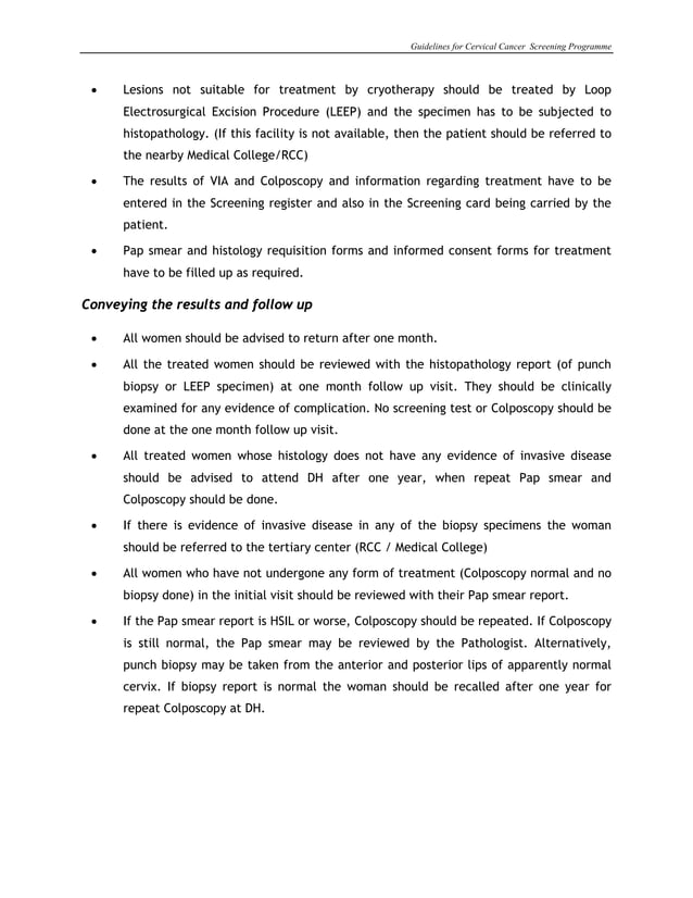 Cervical cancer screening | PDF
