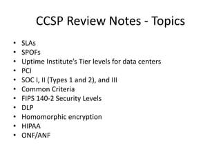 CCSP Official Review Notes - 2019 version by Ben.pptx