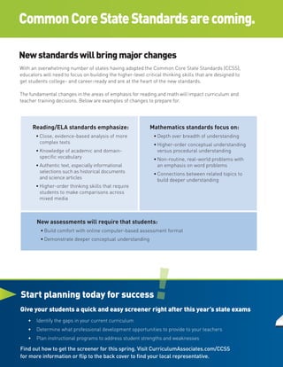 CCSS iReady Screener NC-Brochure | PDF
