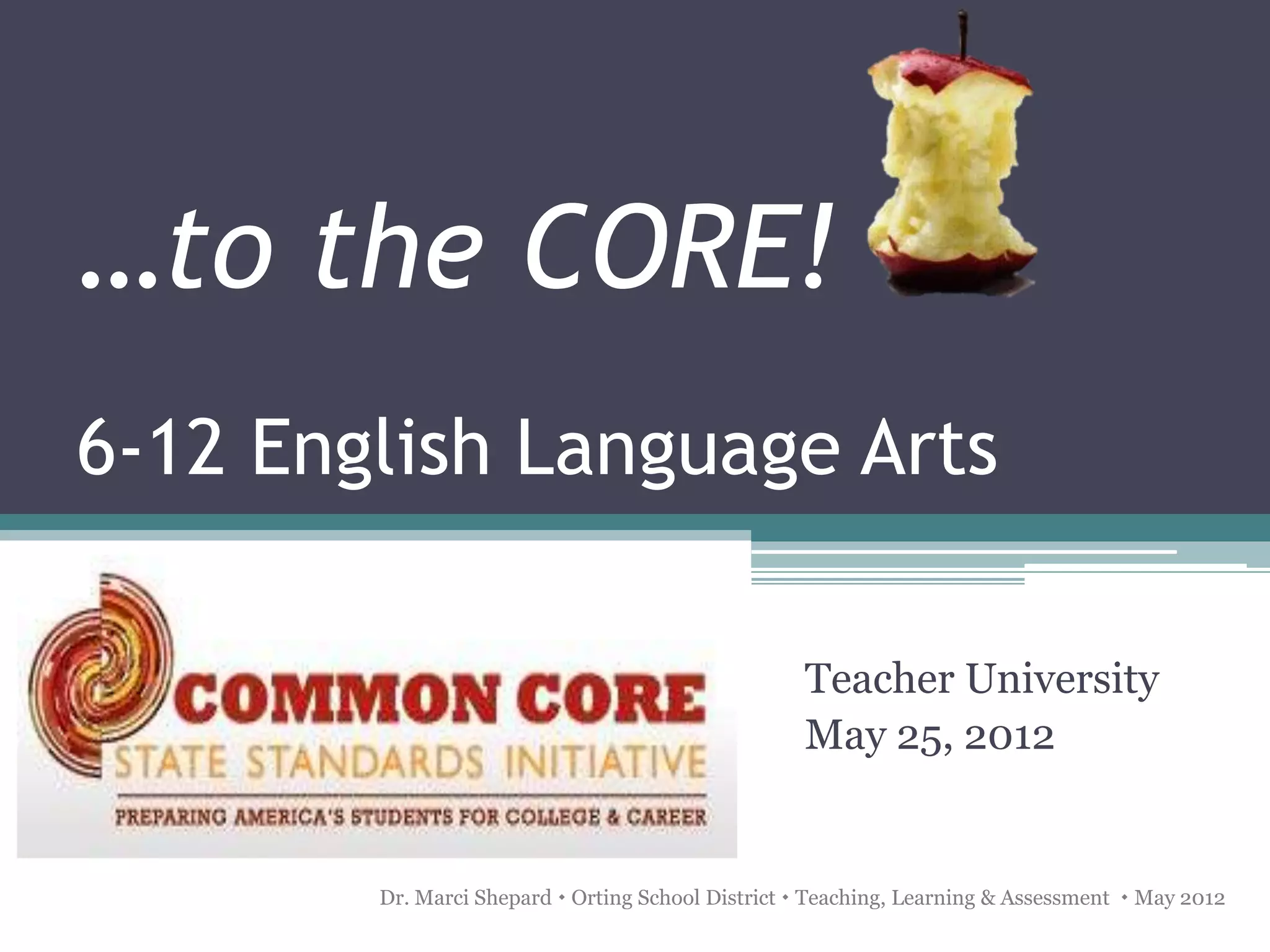 Common Core State Standards English Language Arts | PPTX | Professional ...