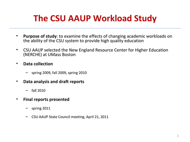 CCSU Presentation on Faculty Workload | PPT