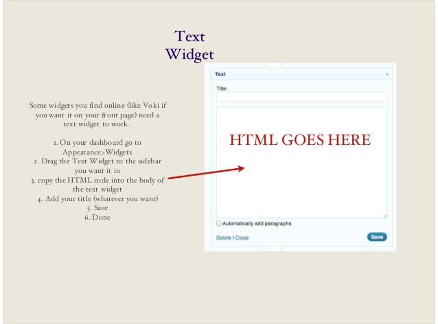 CSS, Widgets & Plugins