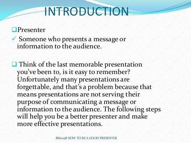 BM 111 5B HOW TO BE A GOOD PRESENTER 2