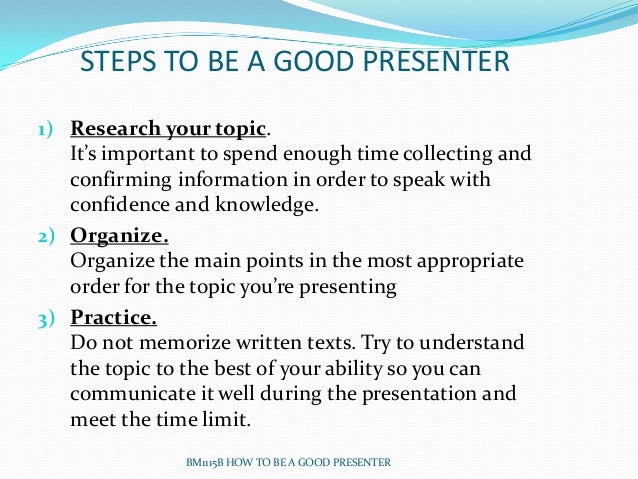 BM 111 5B HOW TO BE A GOOD PRESENTER 2