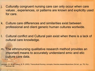 Culture Care Theory | PPT