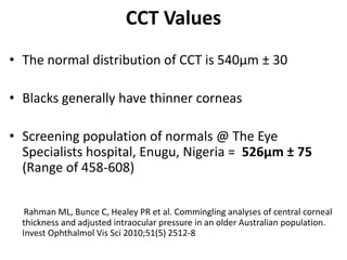 CCT and TARGET PRESSURE in Glaucoma Management - Pfizer Symposium.pptx