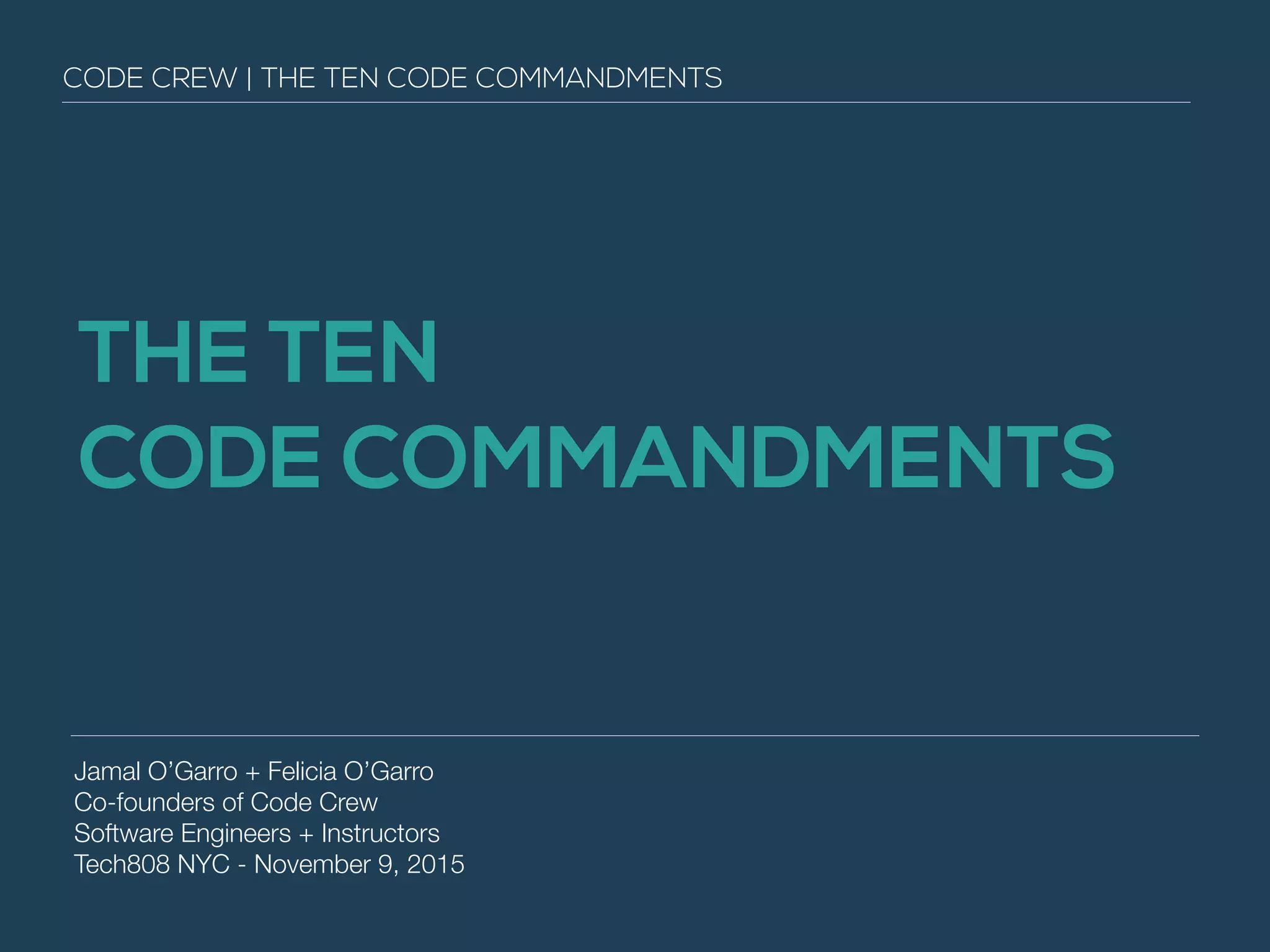 The Ten Code Commandments | PDF | Programming Languages | Computing