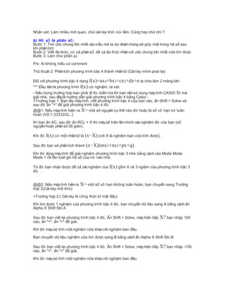 Các thủ thuật casio | PDF