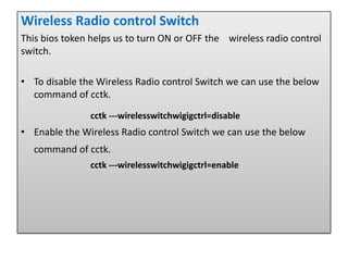 Dell Cctk support for newly added bios tokens | PPT