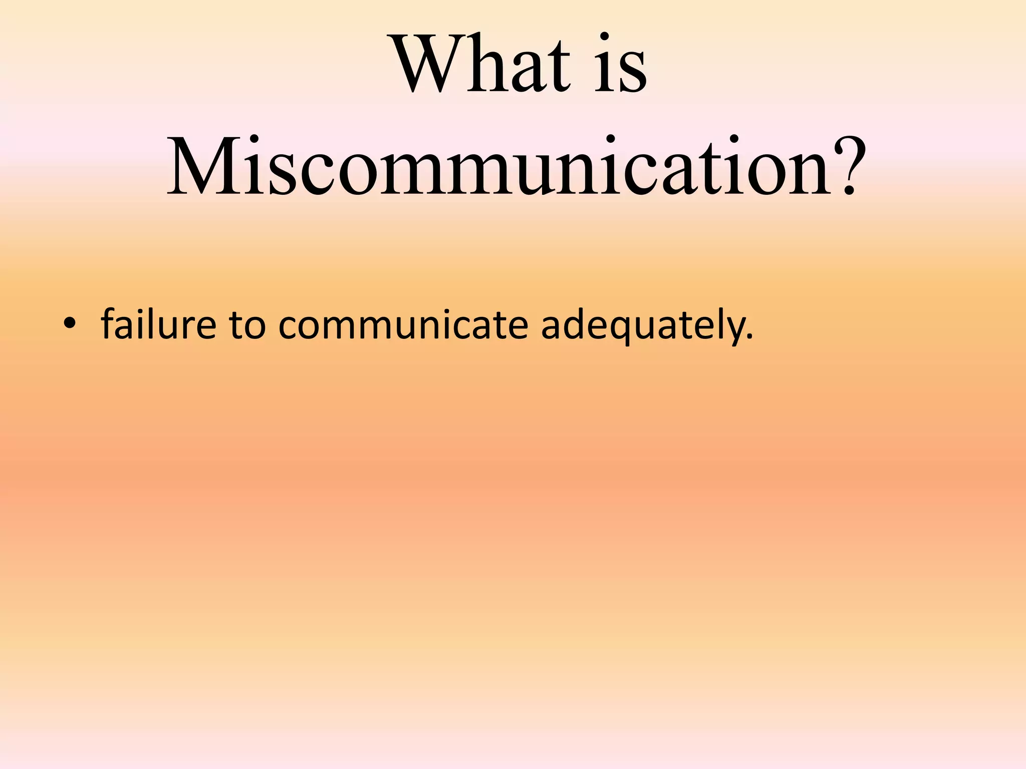 Misscomunication | PPT