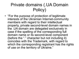 .UA ccTLD Overview - ENOG1 | PPT