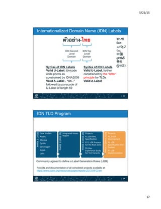 ccTLD Infrastructure & IDN Operation | PDF