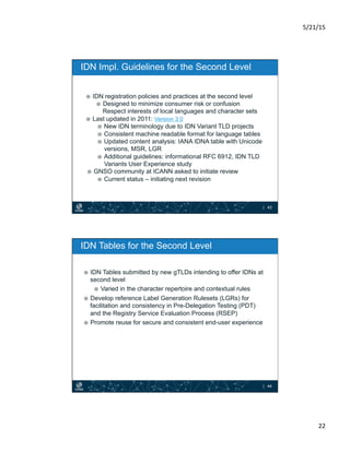 ccTLD Infrastructure & IDN Operation | PDF
