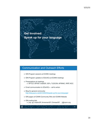 ccTLD Infrastructure & IDN Operation | PDF