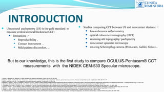 EVALUATION OF CORNEAL THICKNESS USING TWO DIFFERENT NON-CONTACT DEVICES ...