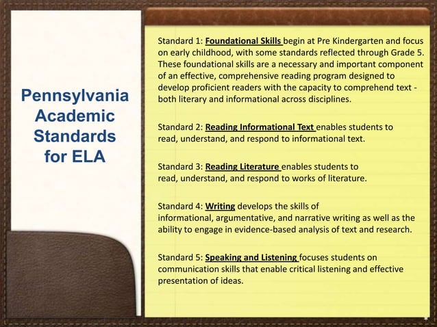 Introduction to ELA/Literacy PA Core Standards, Grades 9-12 | PPT