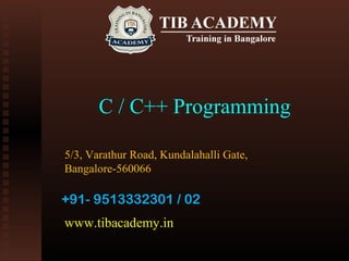 C C++ tutorial for beginners- tibacademy.in