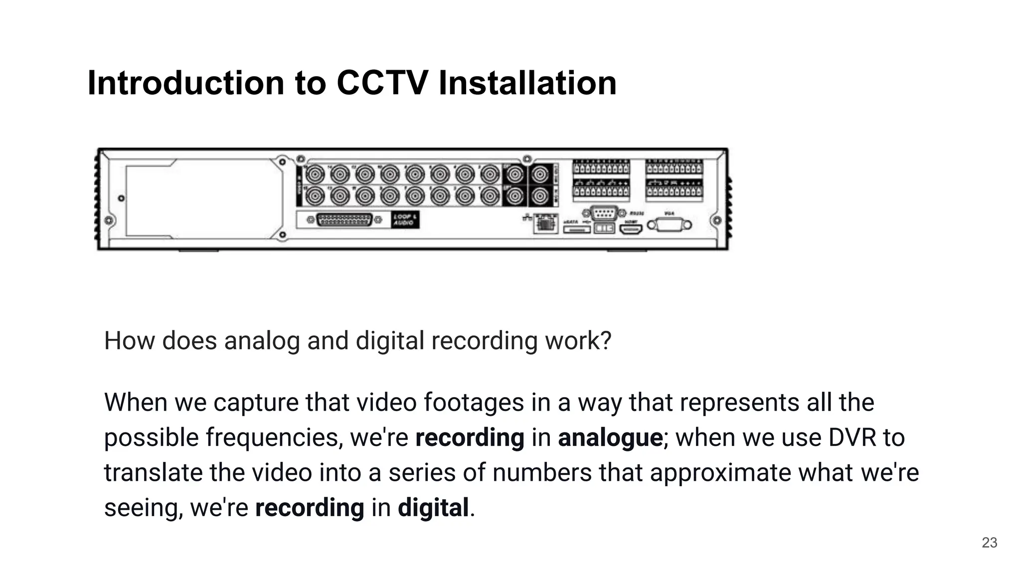 Cctv installation presentation for beginners | PDF