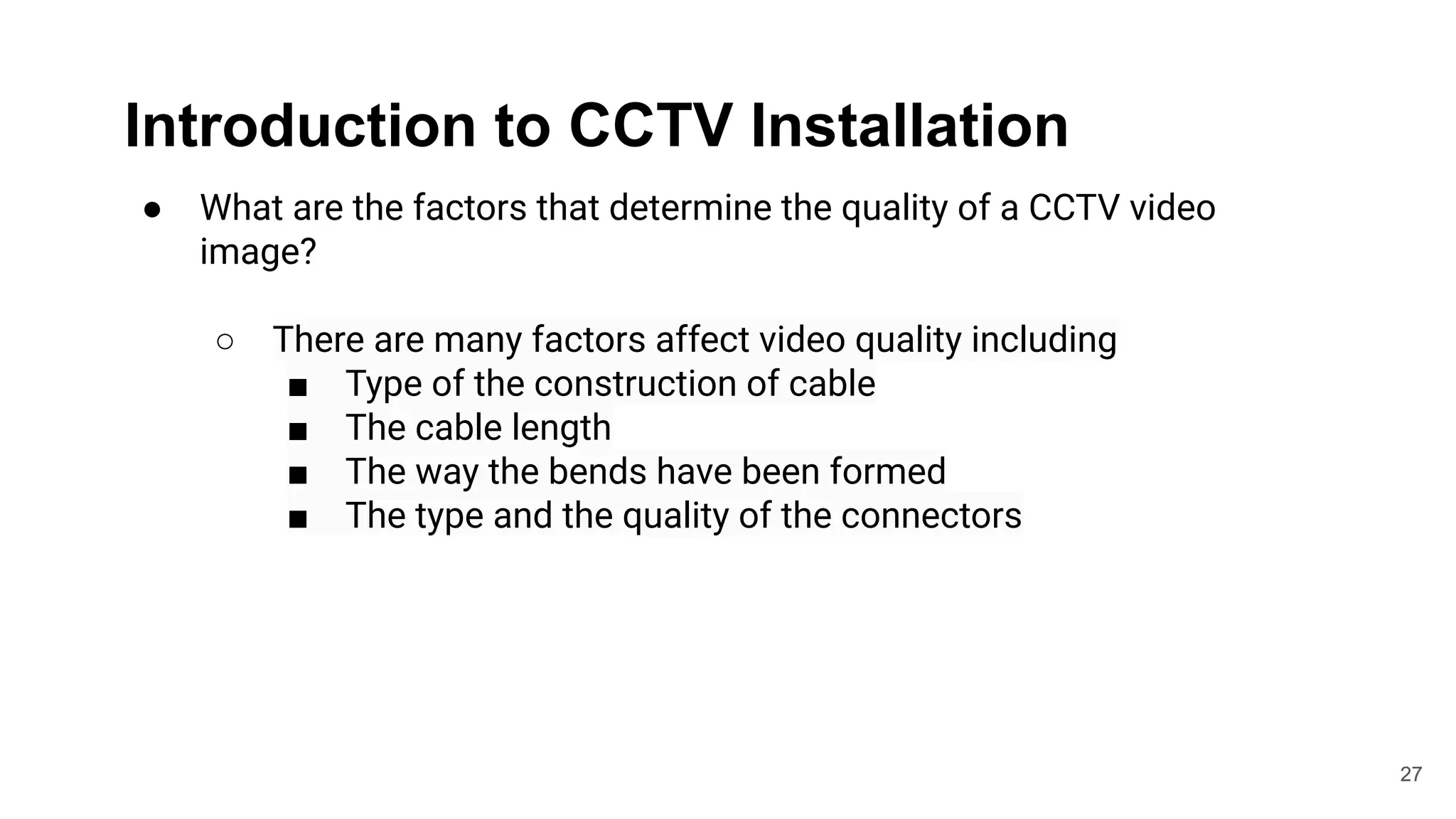 Cctv installation presentation for beginners | PDF