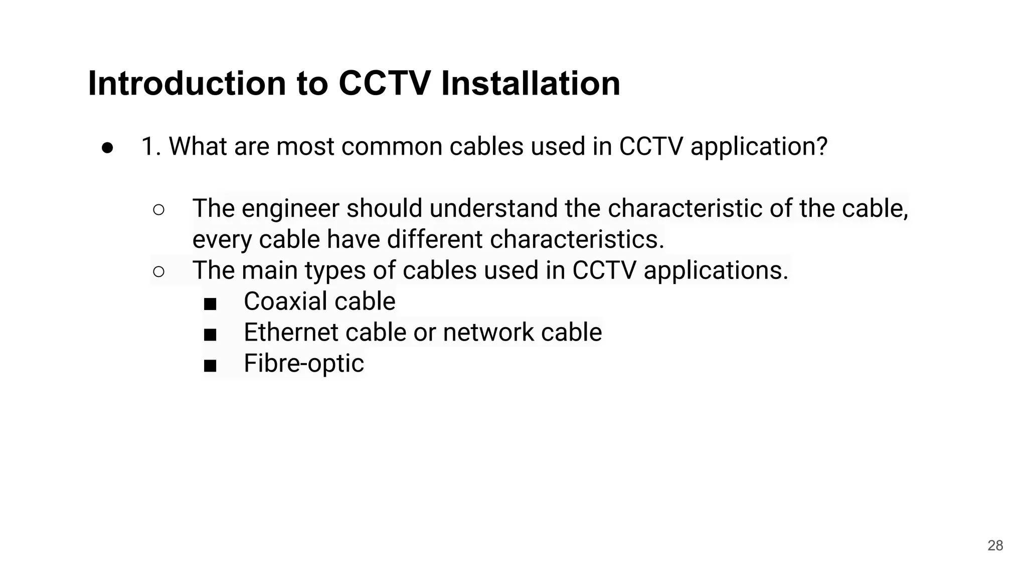 Cctv installation presentation for beginners | PDF