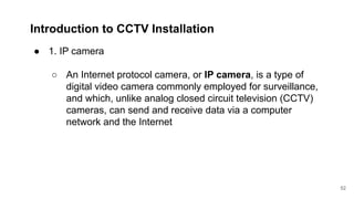 Cctv installation presentation for beginners | PDF