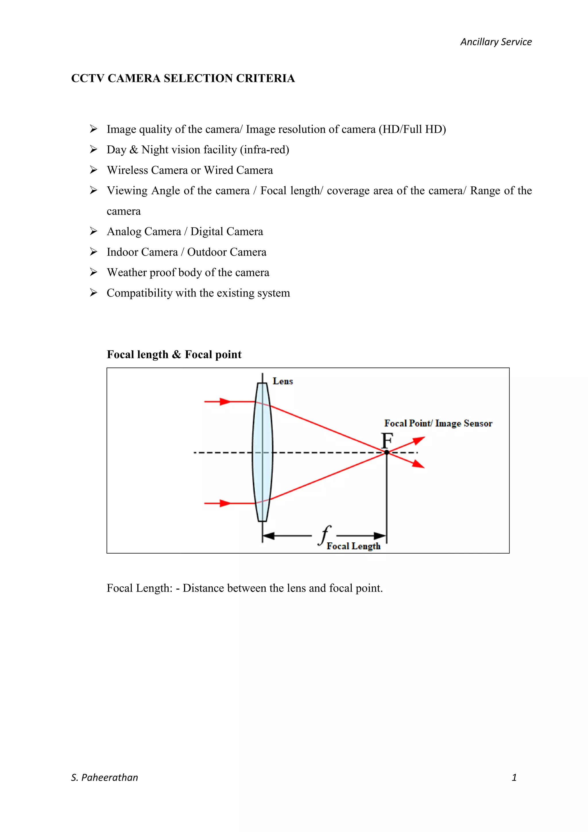 CCTV CAMERA & SELECTION CRITERIA , CAMERA IMAGE QUALITY | PDF