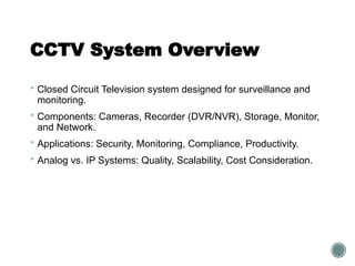 CCTV_Basic_Training-Doc for video NVR, DVR | PPTX