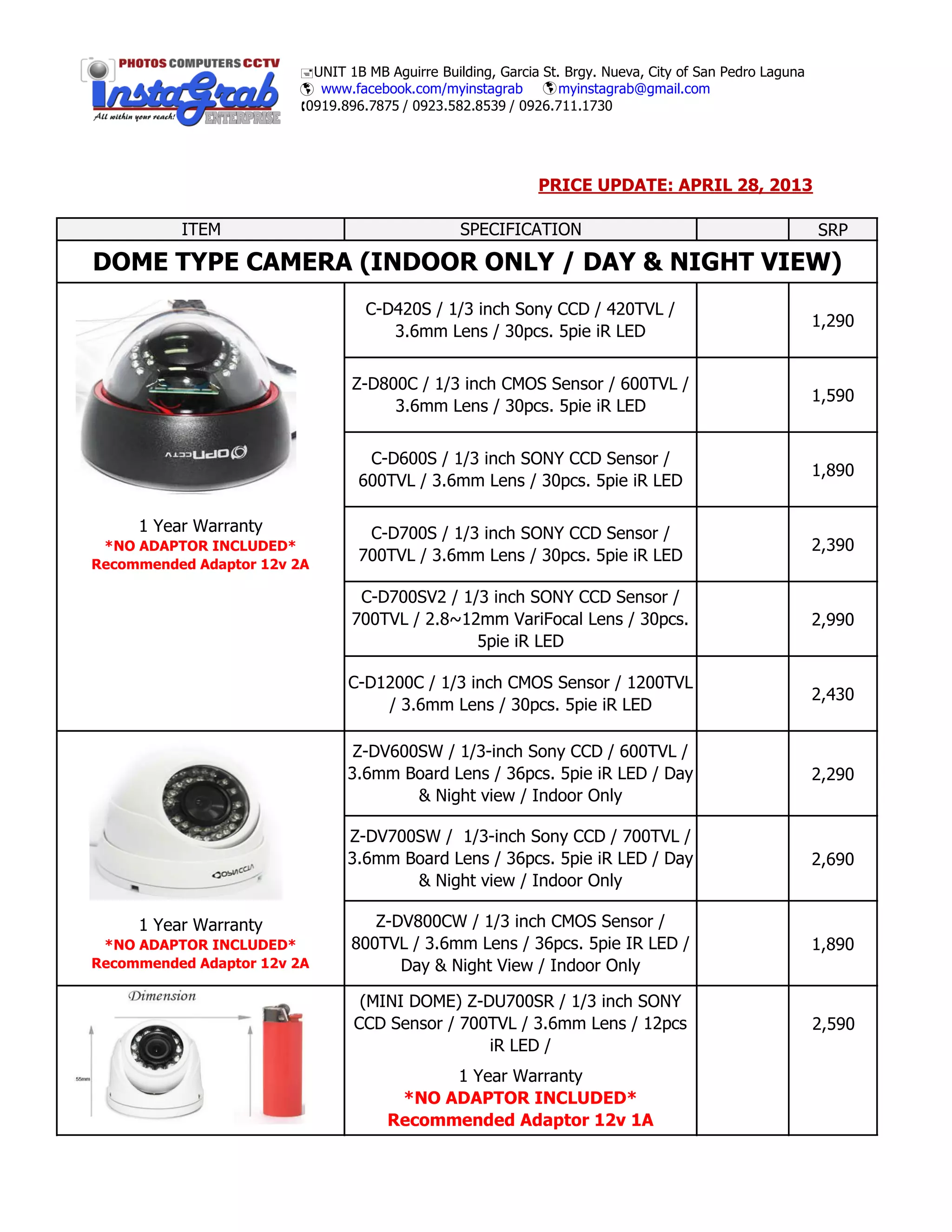 CCTV Product Line Up | PDF