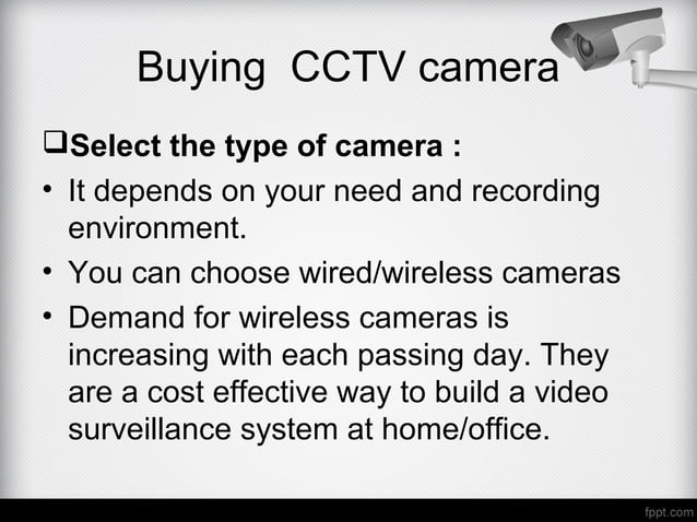 CCTV Camera Selection Guide | PPT