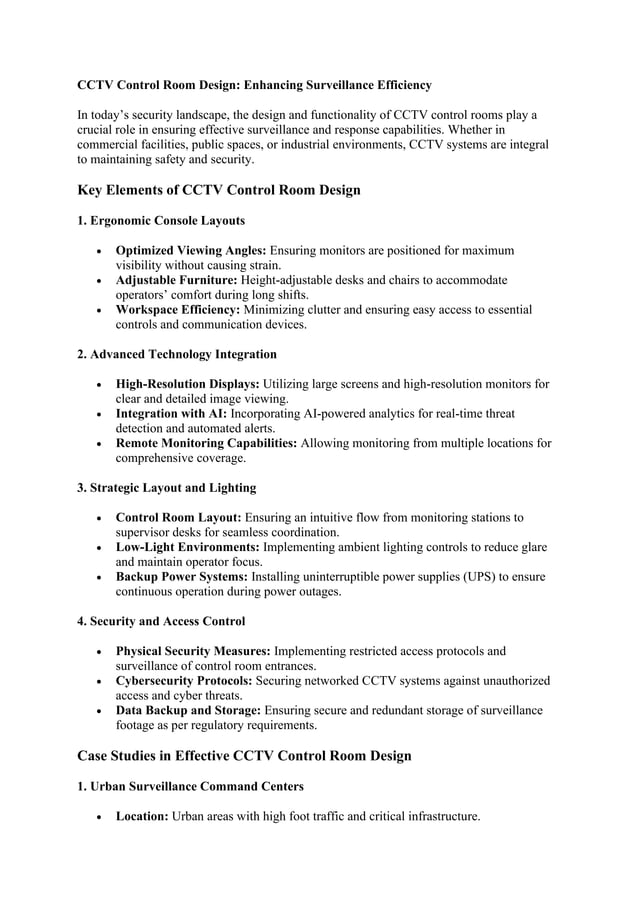 CCTV control room design.pdf pyrotechworkspace | PDF