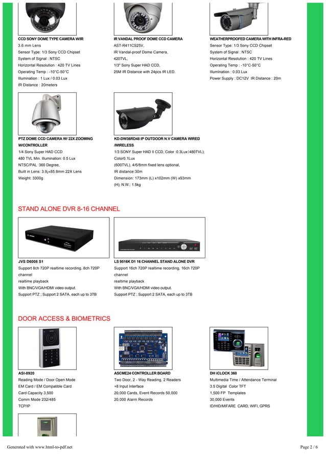 CCTV | Fire Alarm System - AA2000 Security and Technology Solutions | PDF