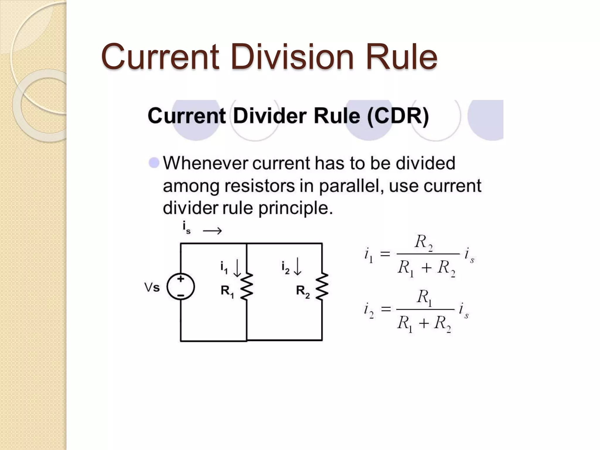 current & voltage division rules | PPTX