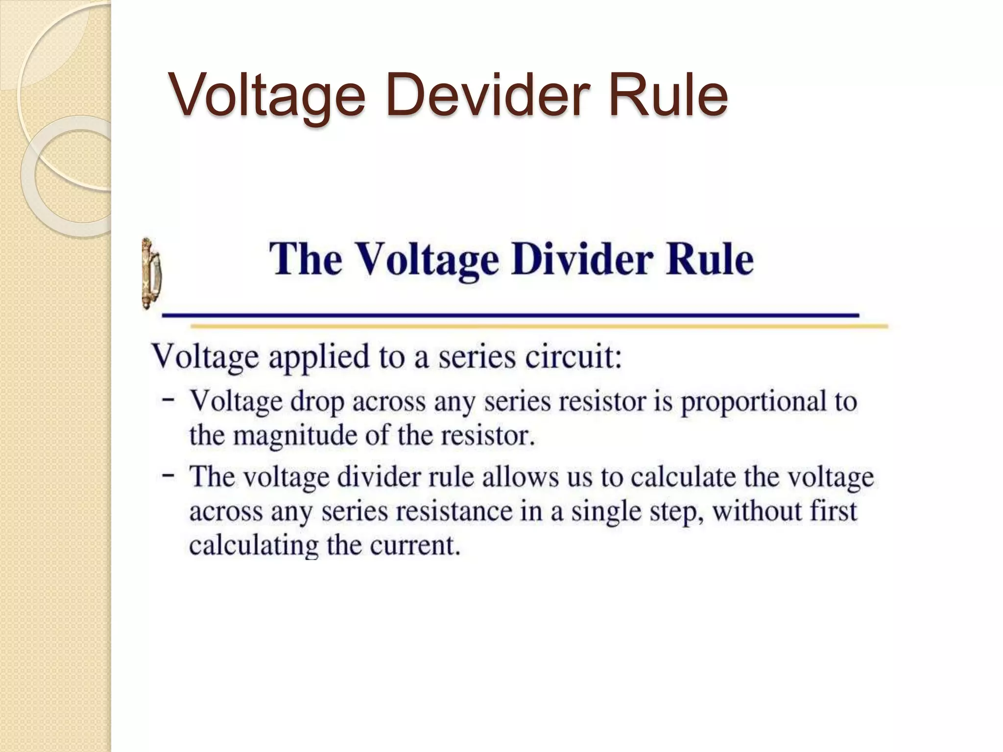 current & voltage division rules | PPTX