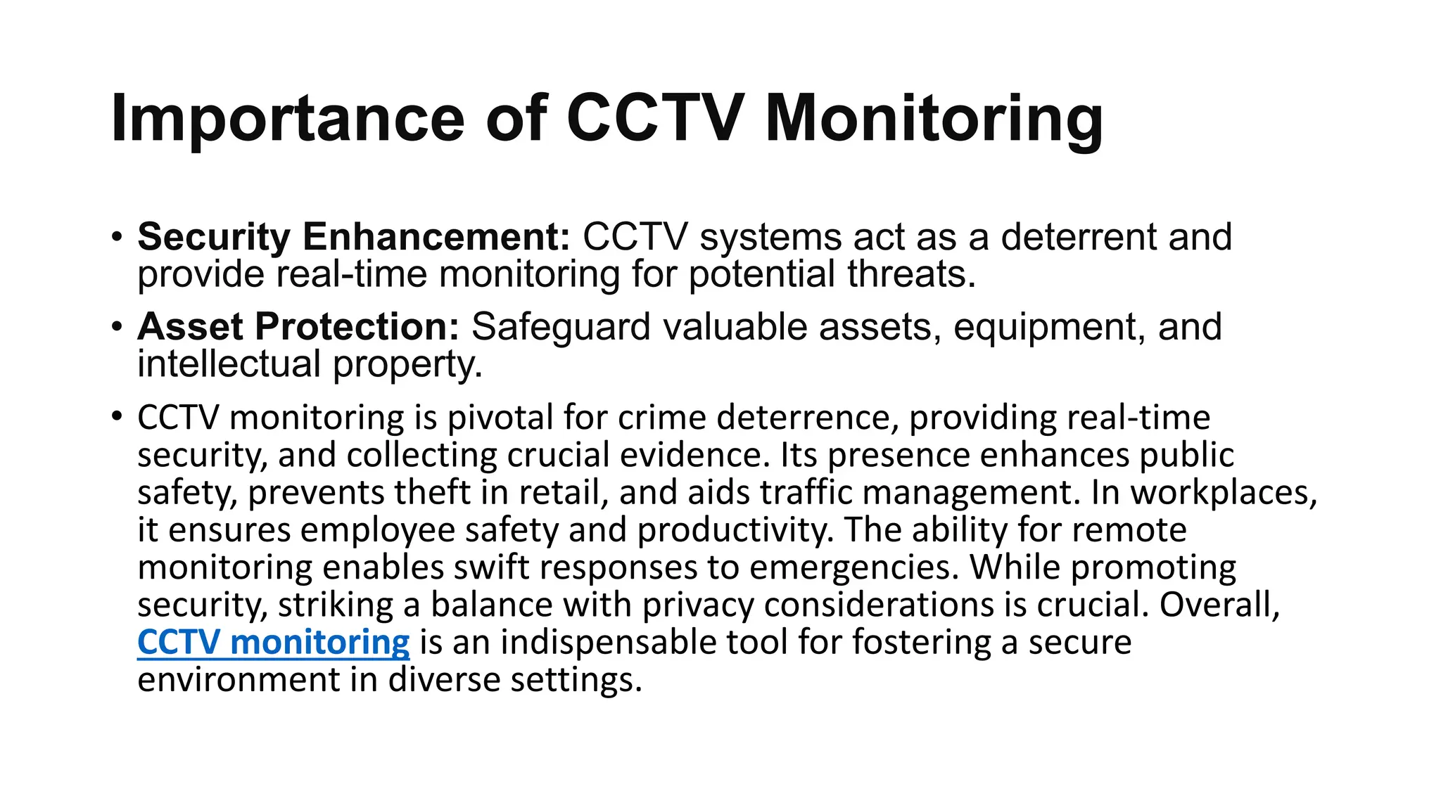 Enhancing Security With CCTV Monitoring Services | PPTX