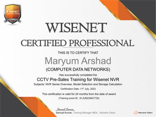 CCTV Pre-Sales Training for Wisenet NVR.pdf