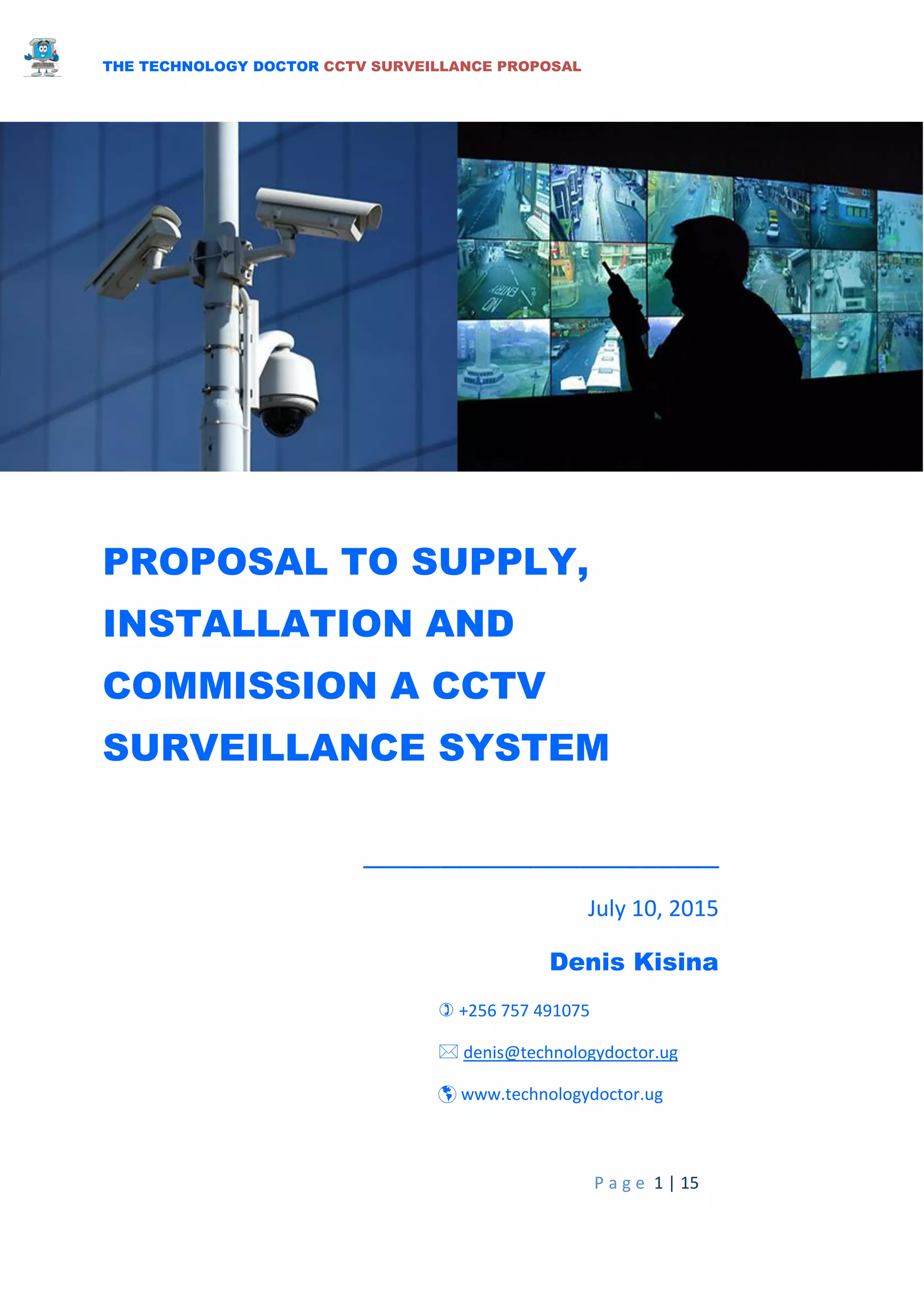 Proposal to supply, installation and testing of CCTV Camera | PDF