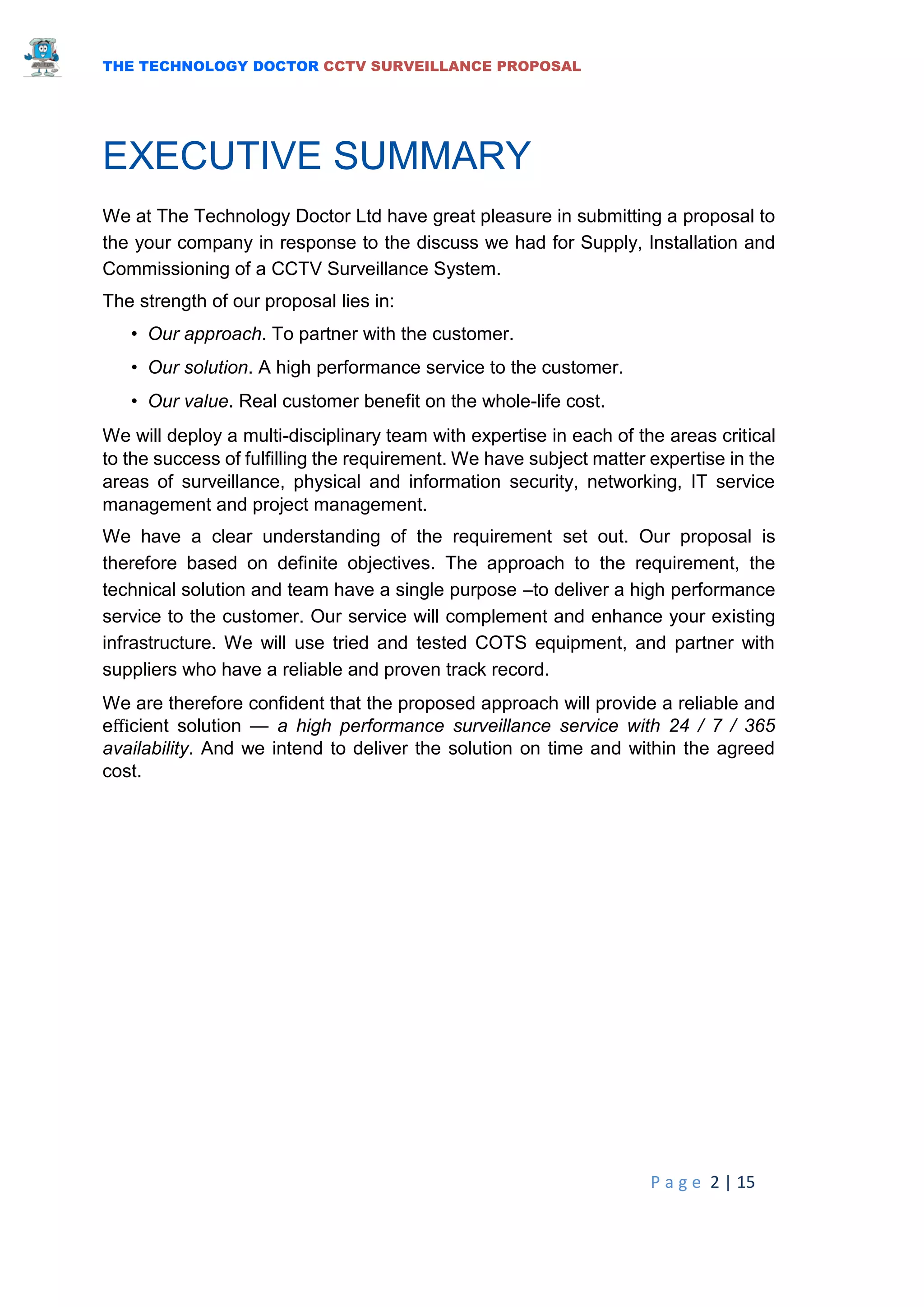 Proposal to supply, installation and testing of CCTV Camera | PDF