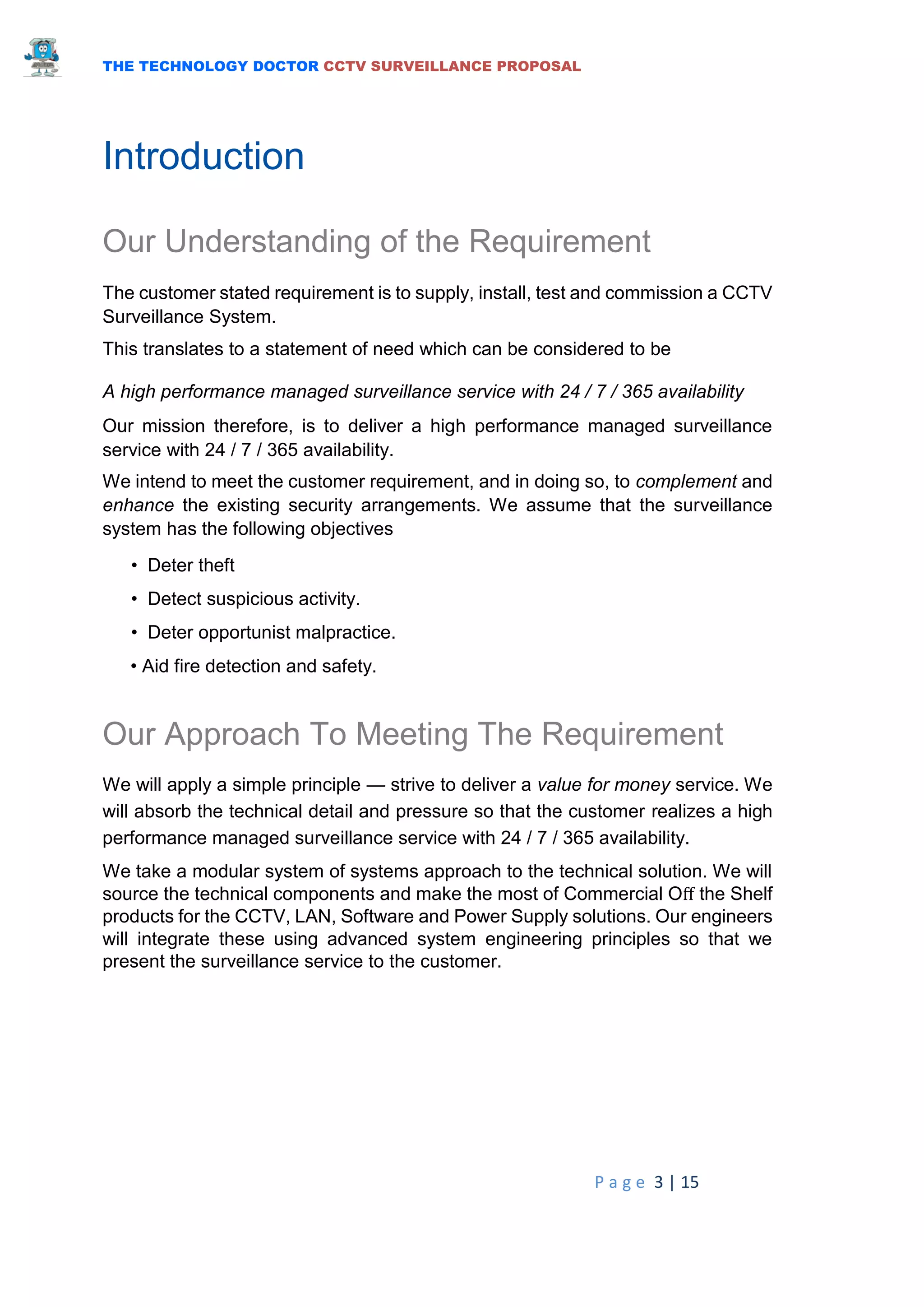 Proposal to supply, installation and testing of CCTV Camera | PDF