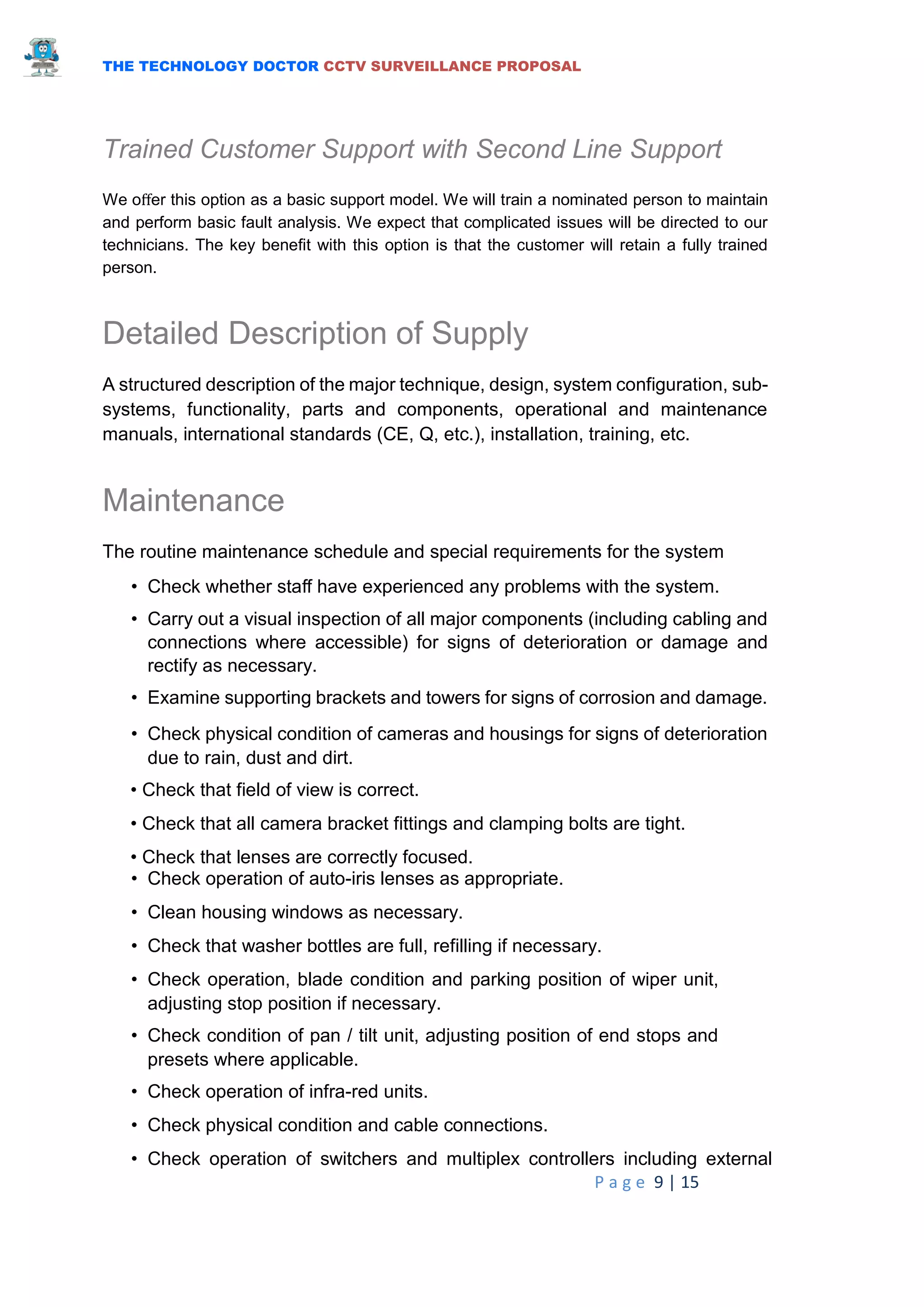 Proposal to supply, installation and testing of CCTV Camera | PDF