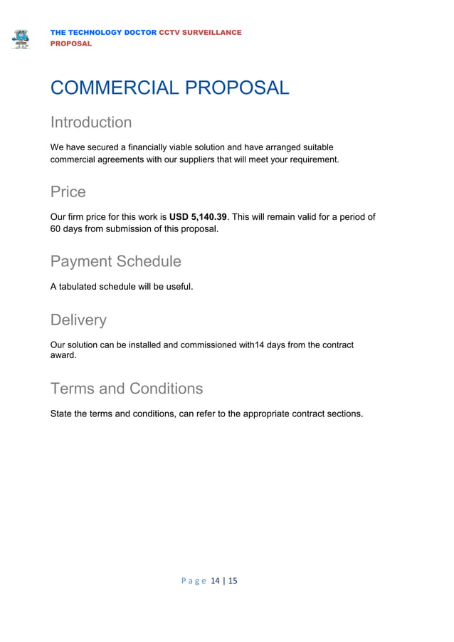 Proposal to supply, installation and testing of CCTV Camera | PDF | IT ...