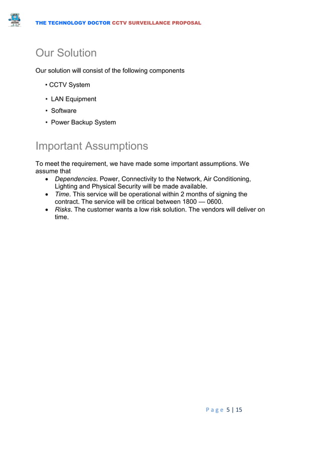 Proposal to supply, installation and testing of CCTV Camera | PDF | IT ...