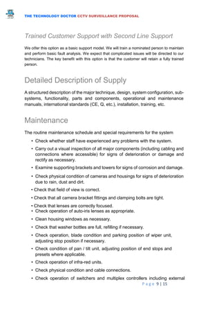 Proposal to supply, installation and testing of CCTV Camera | PDF