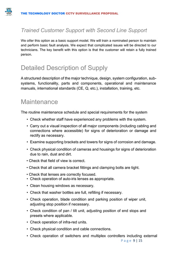 Proposal to supply, installation and testing of CCTV Camera | PDF | IT ...
